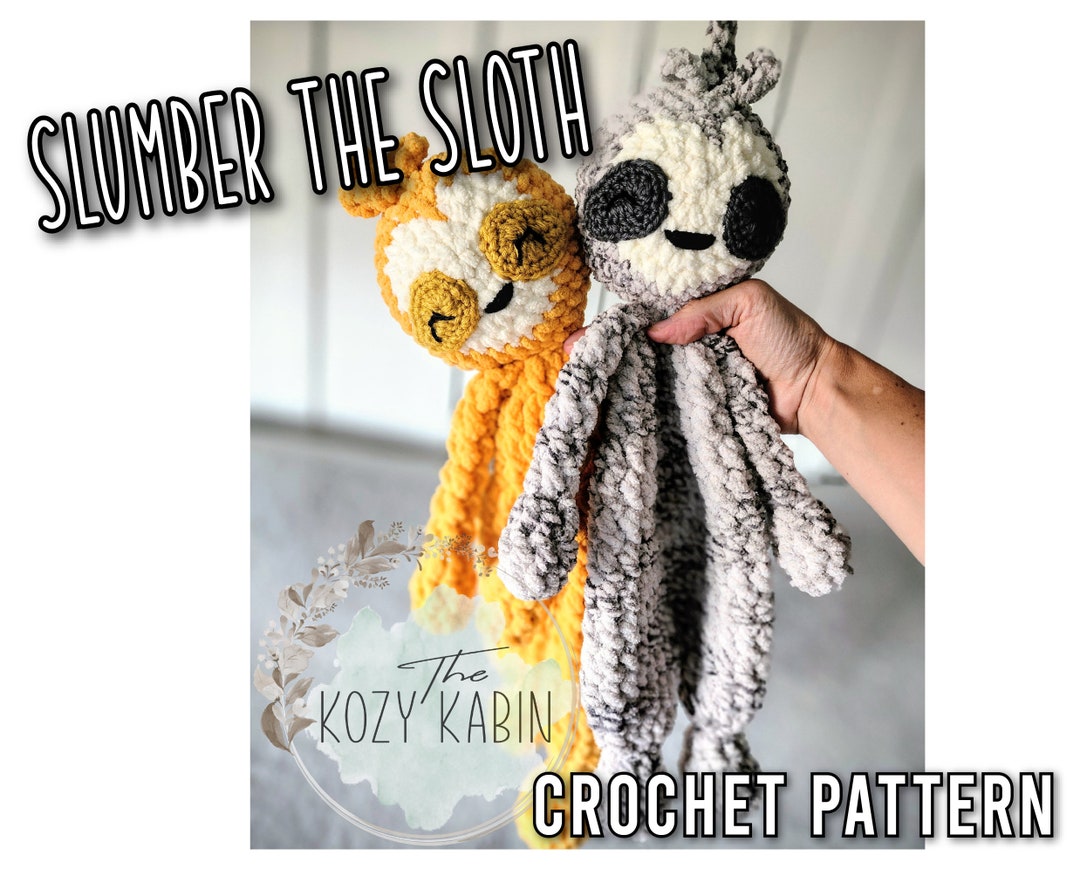 Slumber the Sloth Crochet Pattern Crochet Snuggler Sloth Snuggler Sloth ...