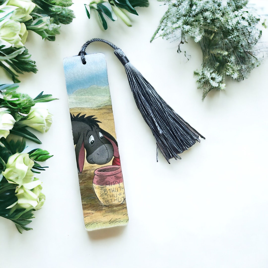 Upcycled Disney Book Winnie the Pooh Eeyore Wooden Bookmark Book ...