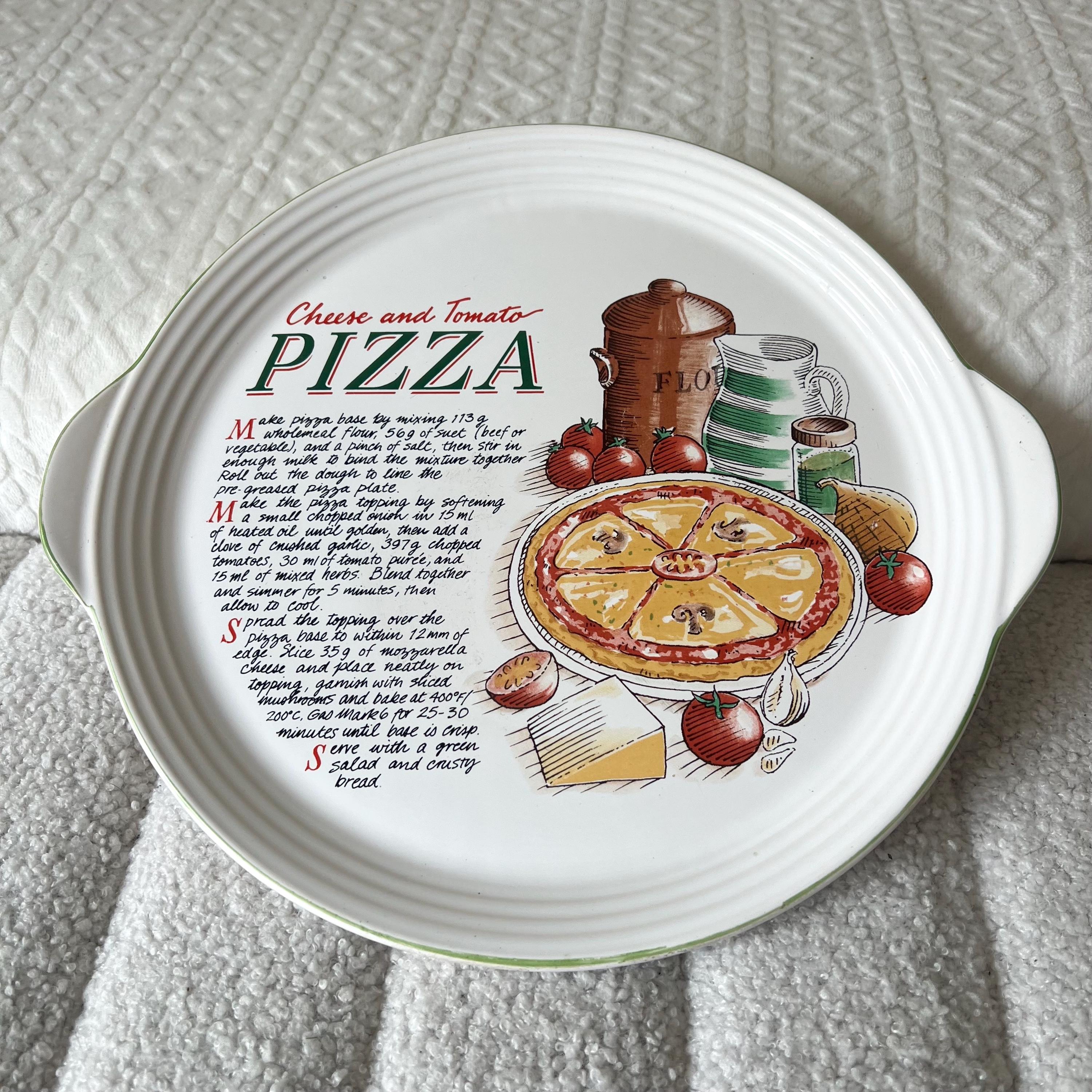 Vintage Rayware Stoneware Ovenware Pizza Recipe Platter Serving Dish ...