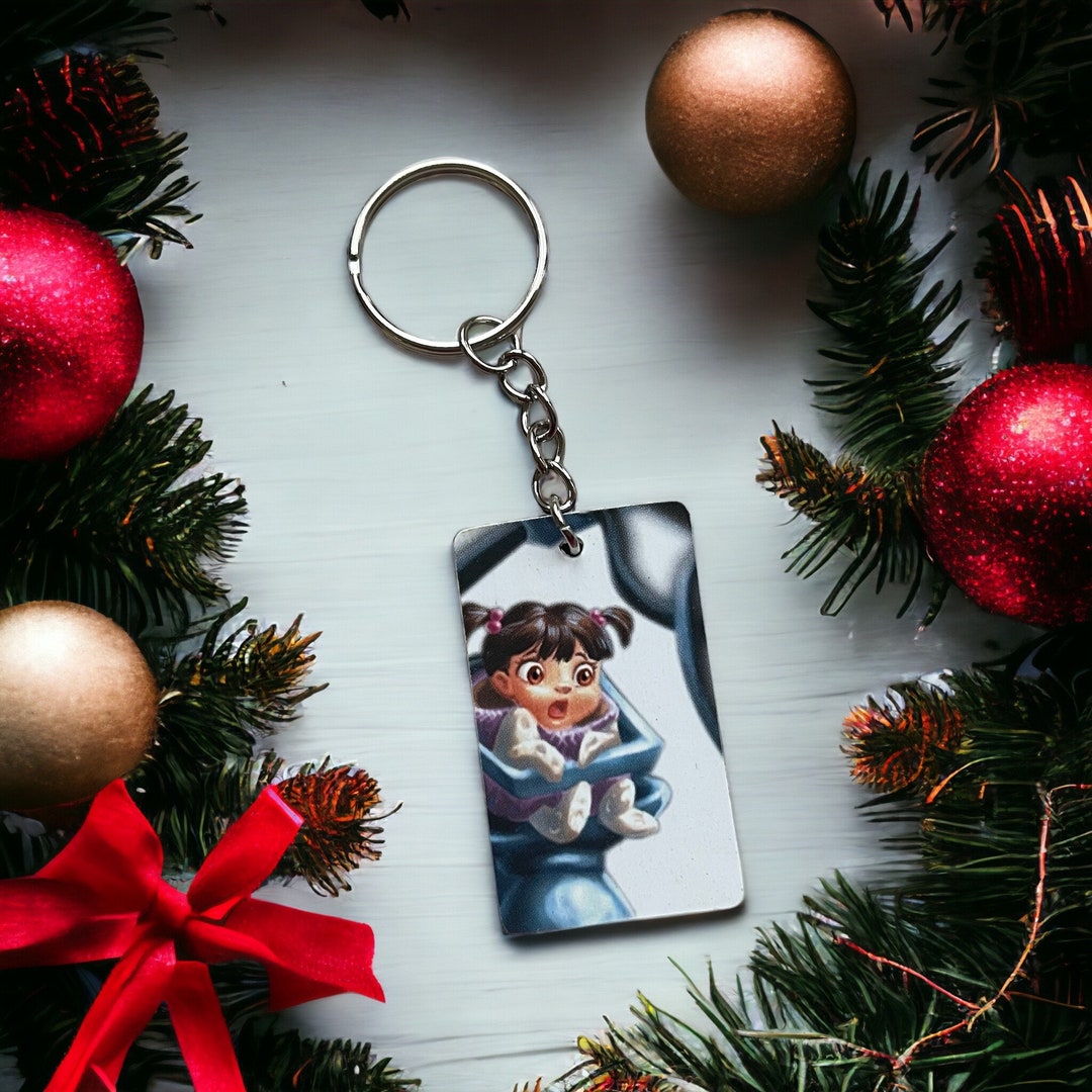Upcycled Disney Book Monsters Inc Boo Wooden Keyring Key Fob New Home ...