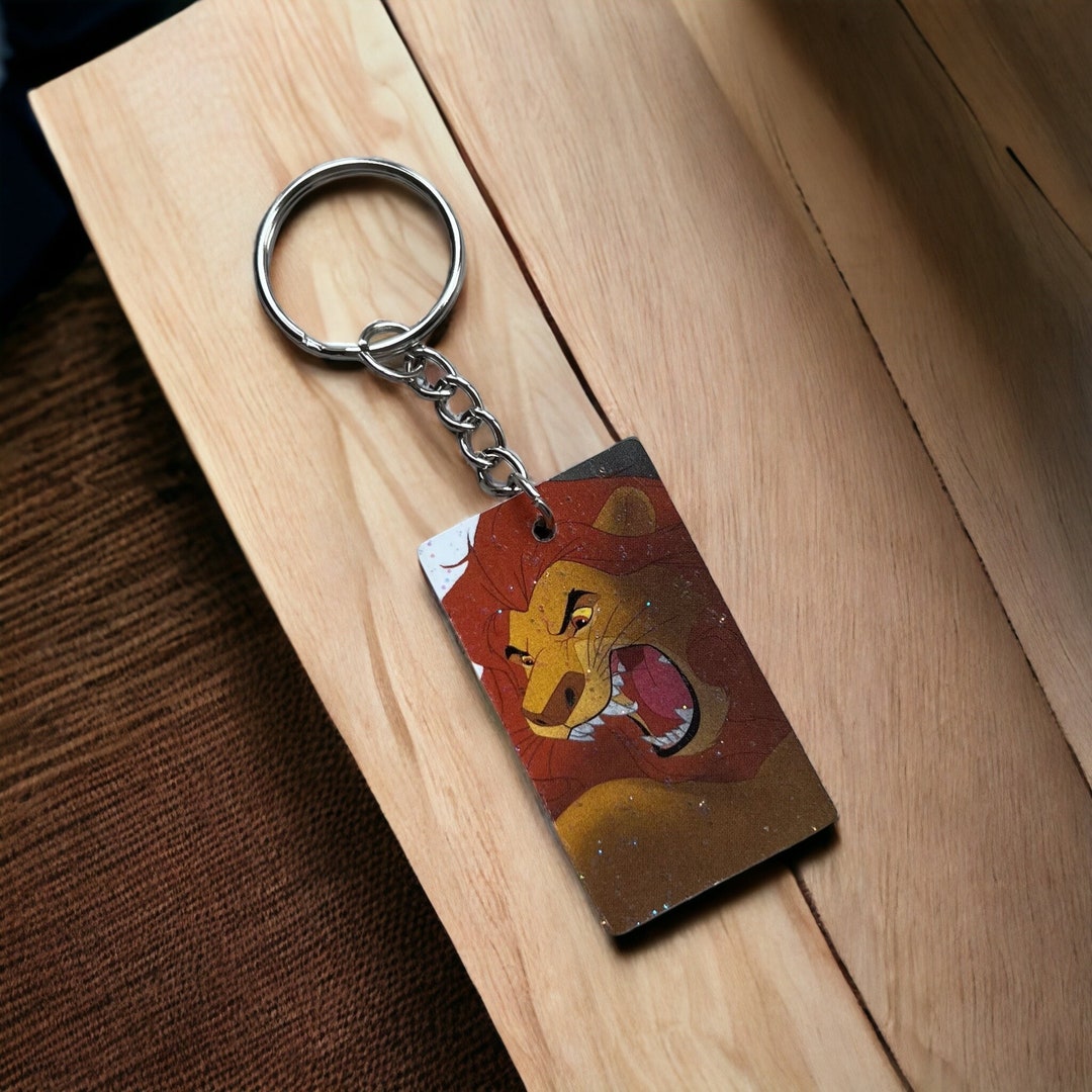 Upcycled Disney Book Lion King Mufasa Wooden Keyring Key Chain - Etsy