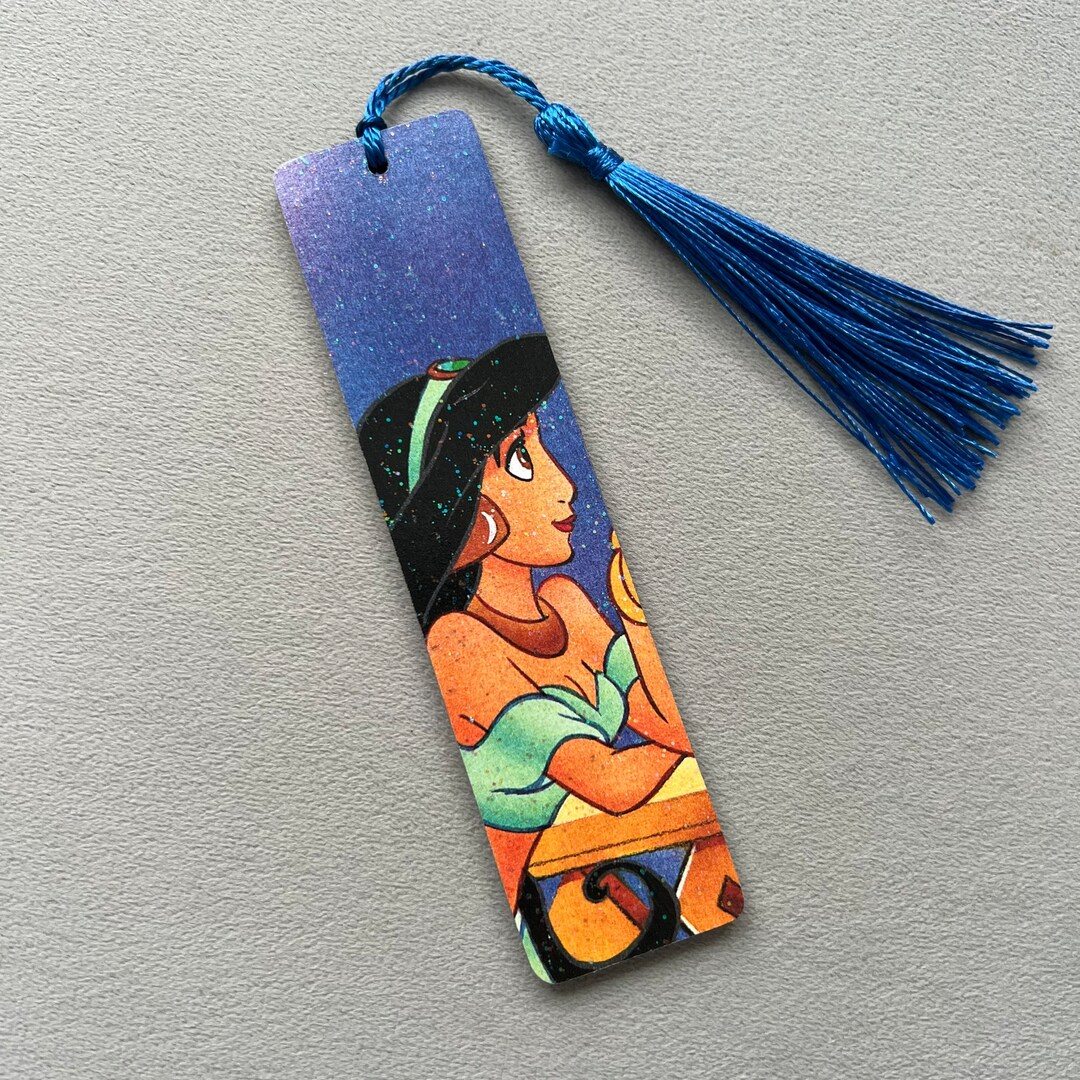 Upcycled Disney Book Aladdin Jasmine Wooden Bookmark Book Gift - Etsy
