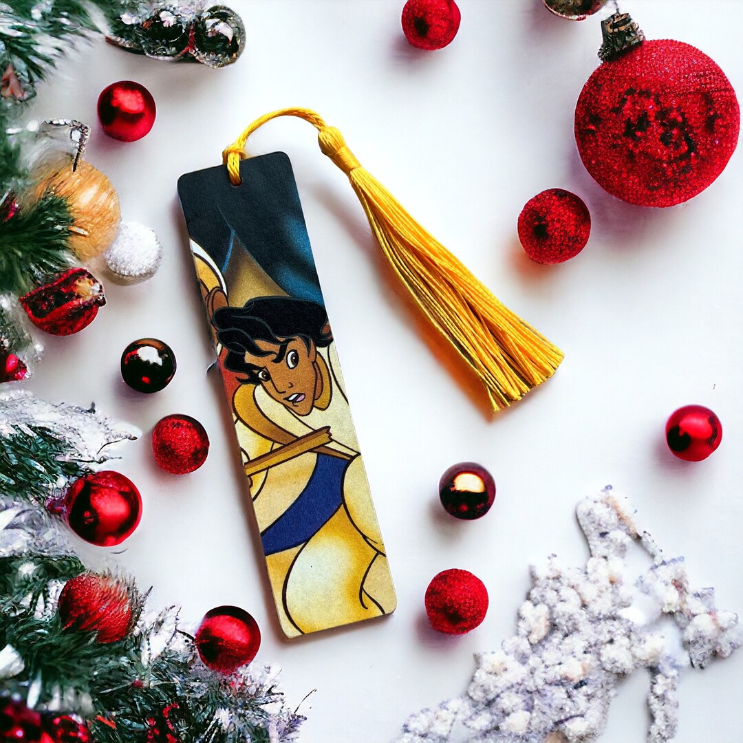 Upcycled Disney Book Aladdin Wooden Bookmark Book Christmas Gift Secret ...