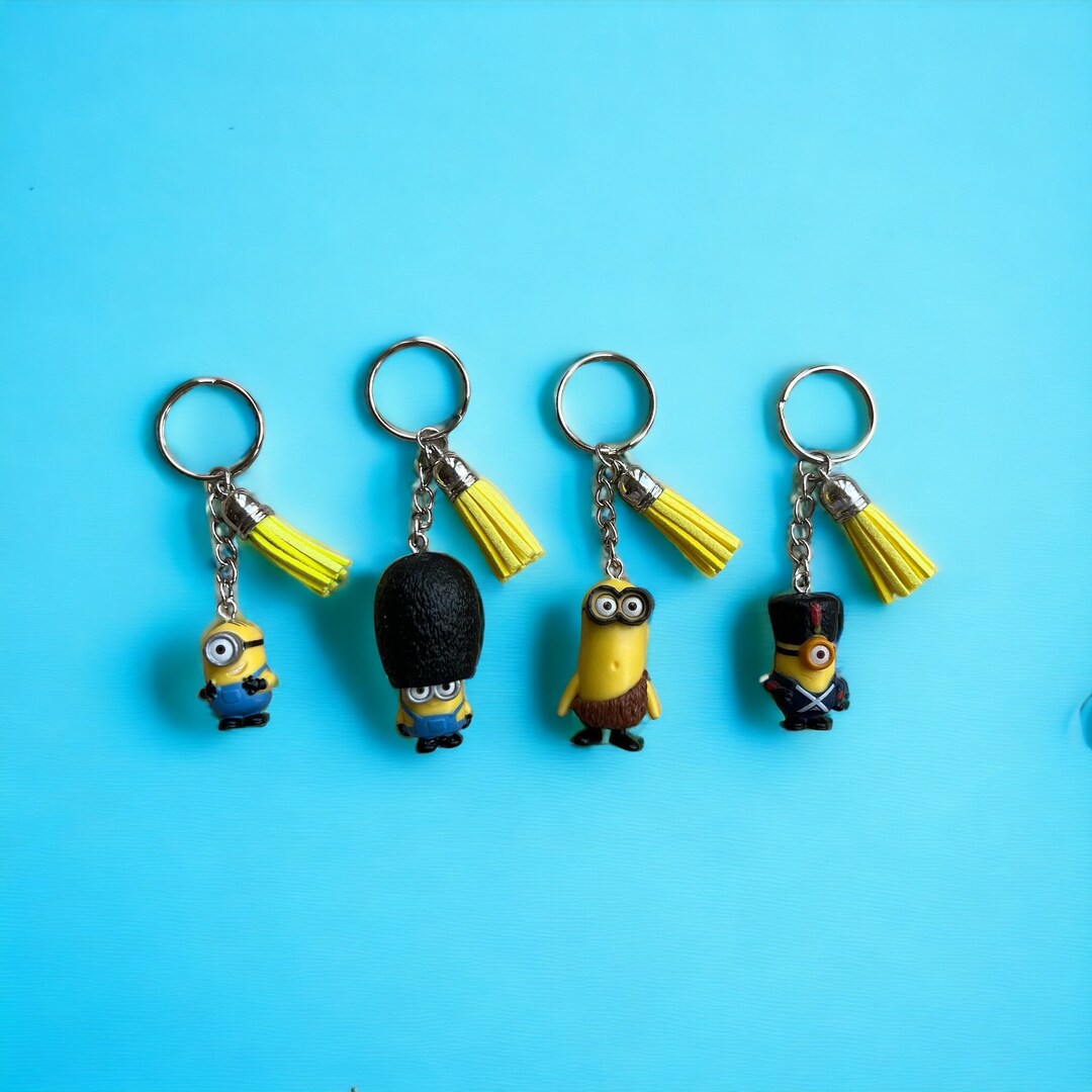 Upcycled Despicable Me Minions Toy Figure Keyring Key Chain Bag Tag ...