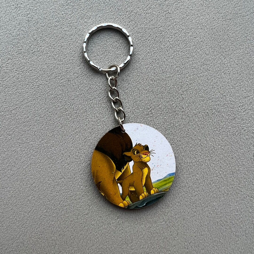Upcycled Disney Book Lion King Simba Wooden Keyring Key Chain - Etsy