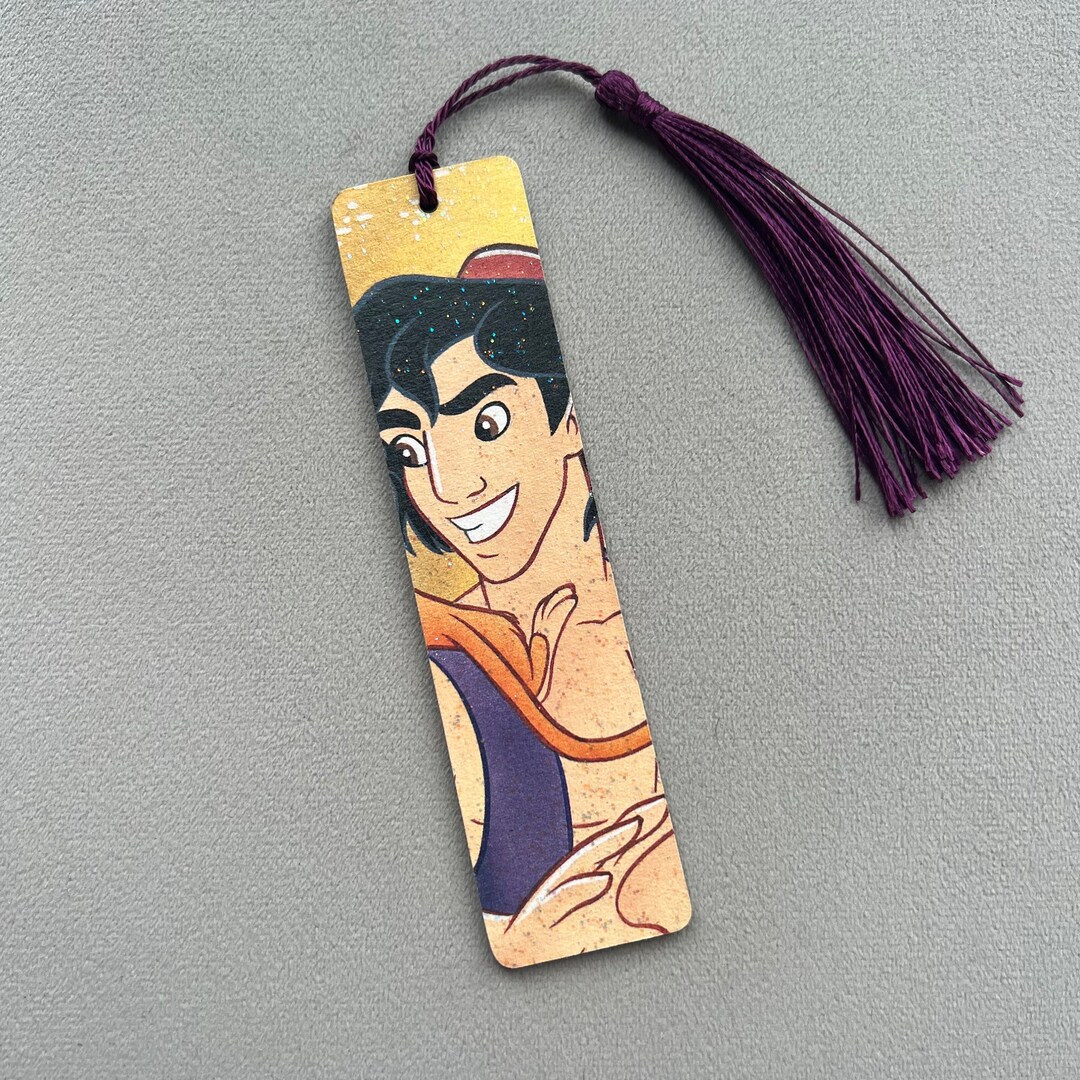 Upcycled Disney Book Aladdin Wooden Bookmark Book Gift Secret - Etsy