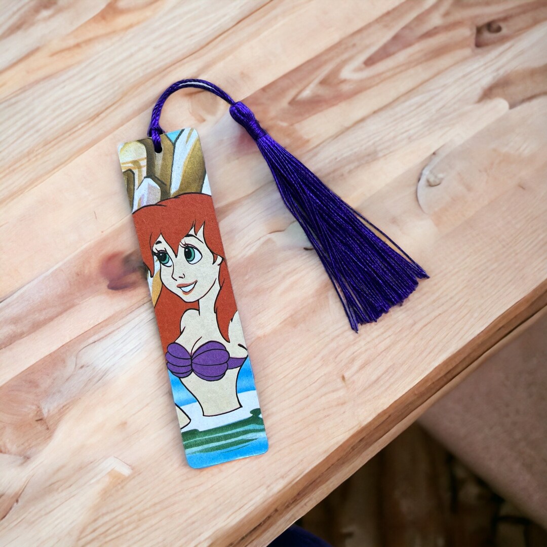 Upcycled Disney Book Little Mermaid Ariel Wooden Bookmark Book - Etsy