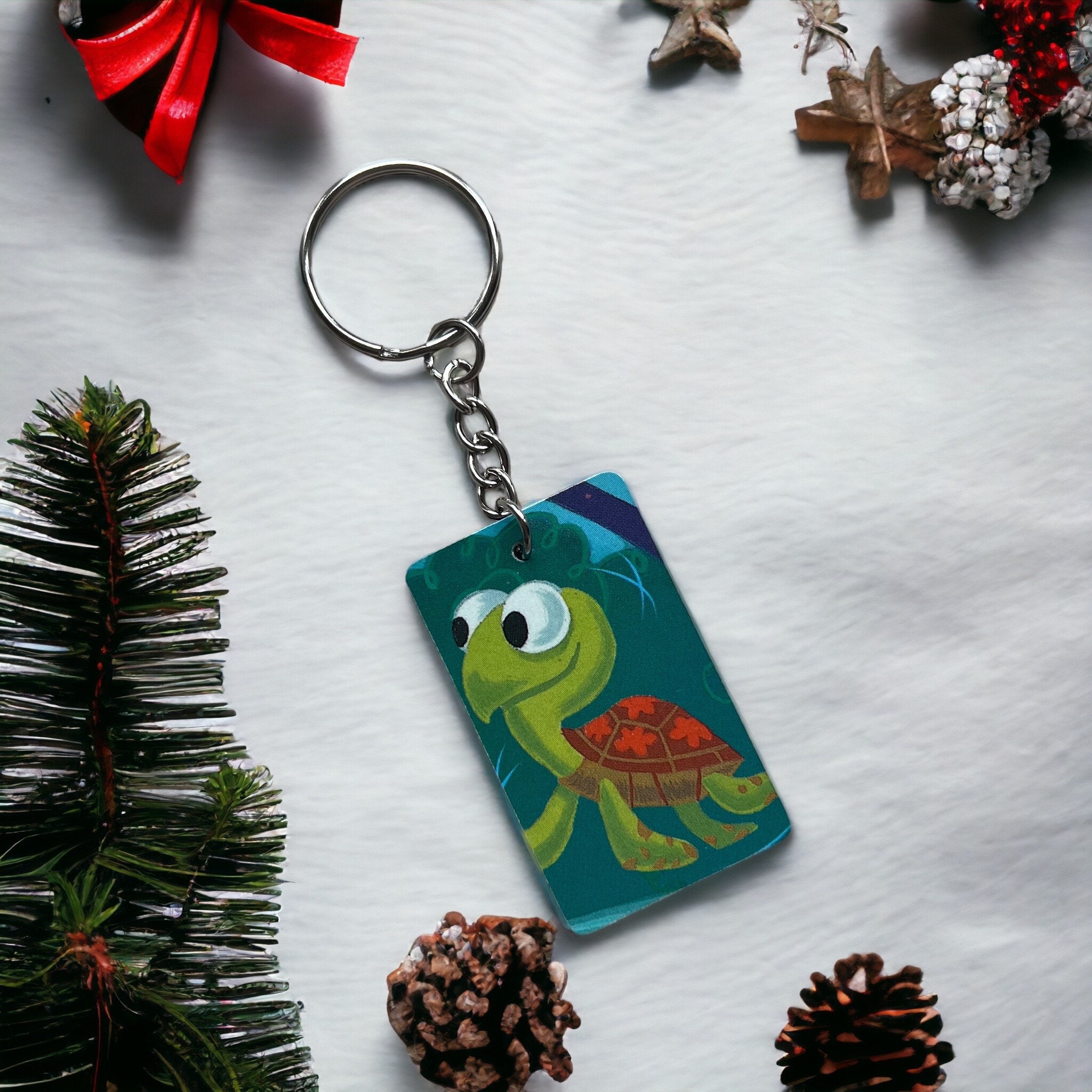 Upcycled Disney Book Finding Nemo Dory Squirt Wooden Keyring Key Chain ...