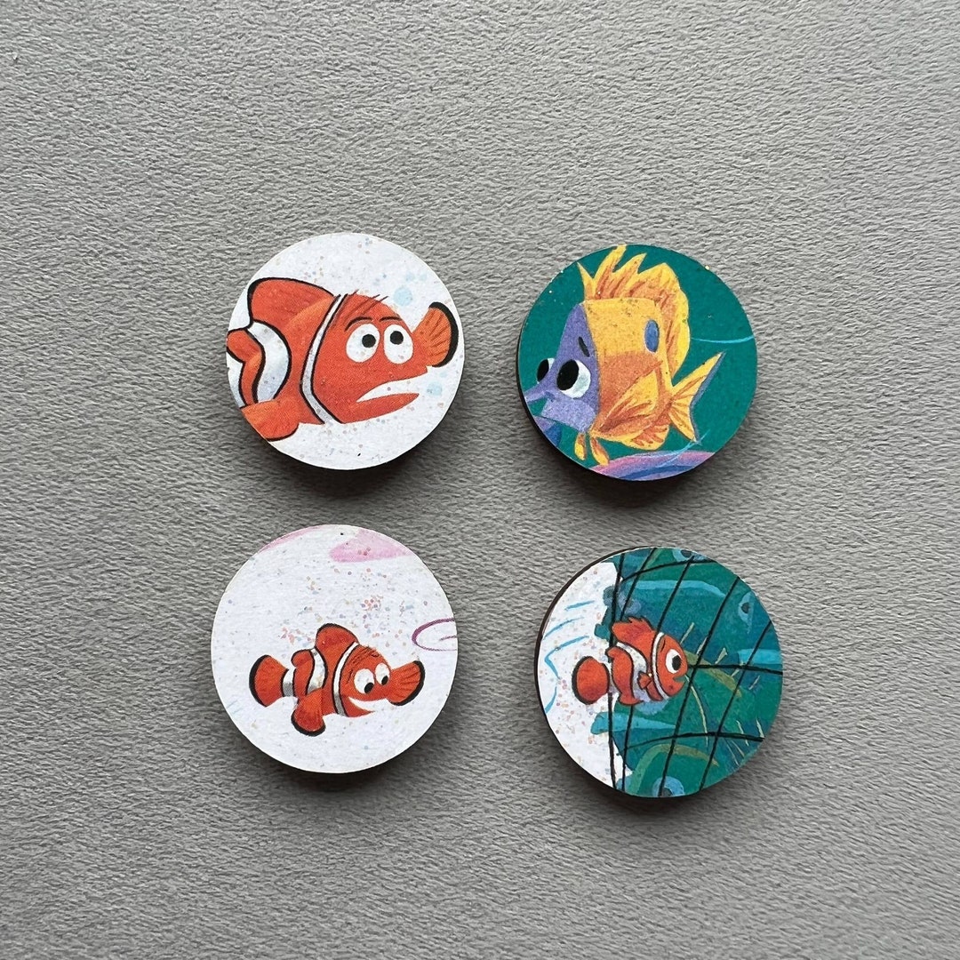 Upcycled Disney Book Finding Nemo Set of 4 Wooden Fridge Magnets ...
