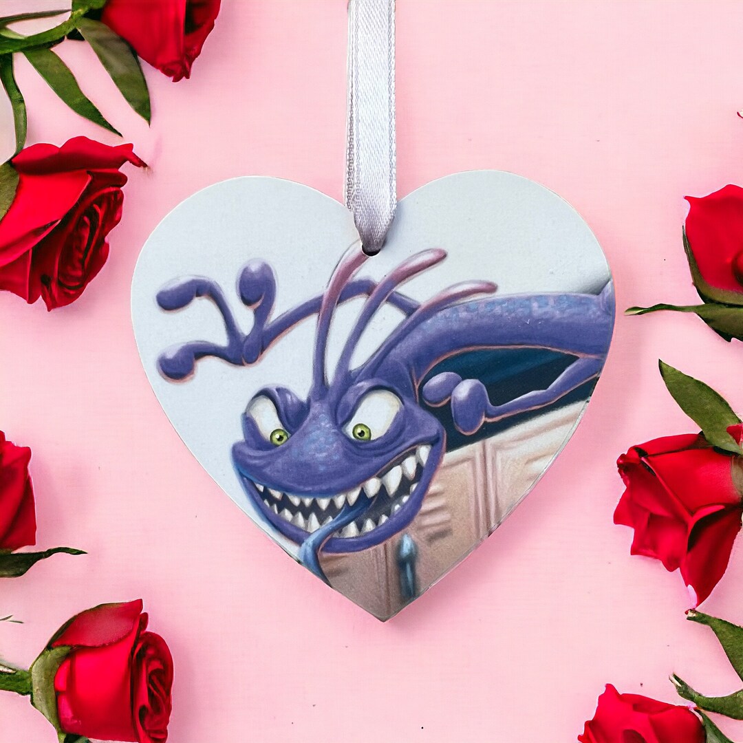 Upcycled Disney Book Monsters Inc Randall Wooden Heart Plaque Hanging ...