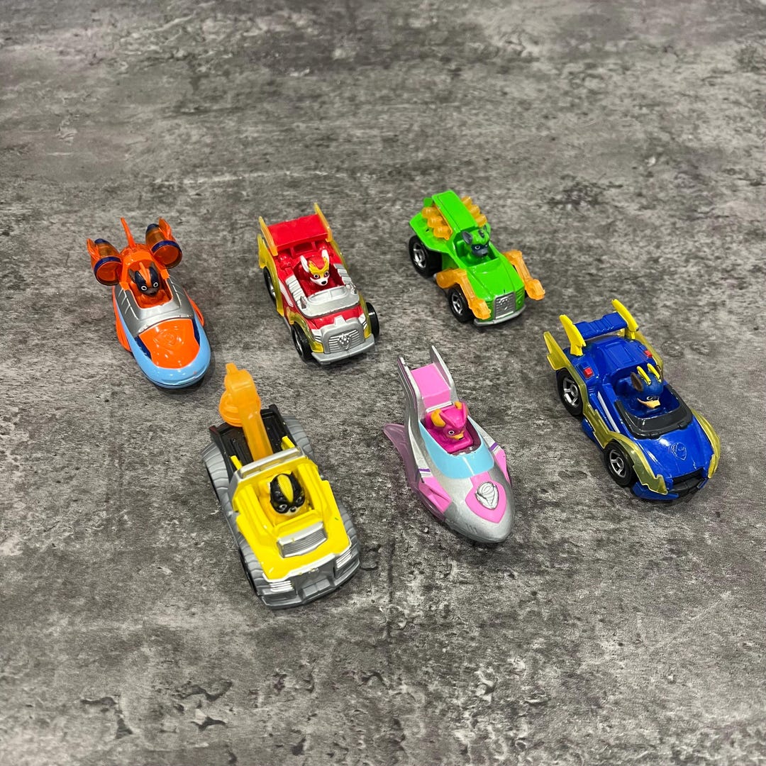 Paw Patrol Mighty Pups Super Paws Die Cast Cars True Metal Vehicles X 6 ...
