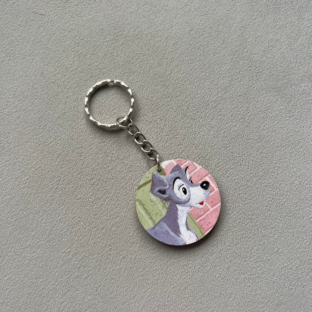 Upcycled Disney Book Lady and the Tramp Wooden Keyring Key Chain Bag ...