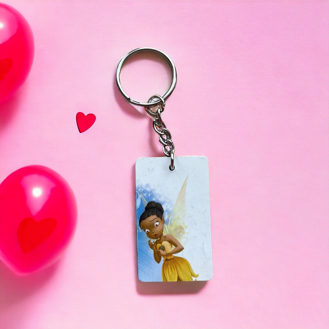 Upcycled Disney Book Tinkerbell Fairies Iridessa Wooden Keyring Key ...