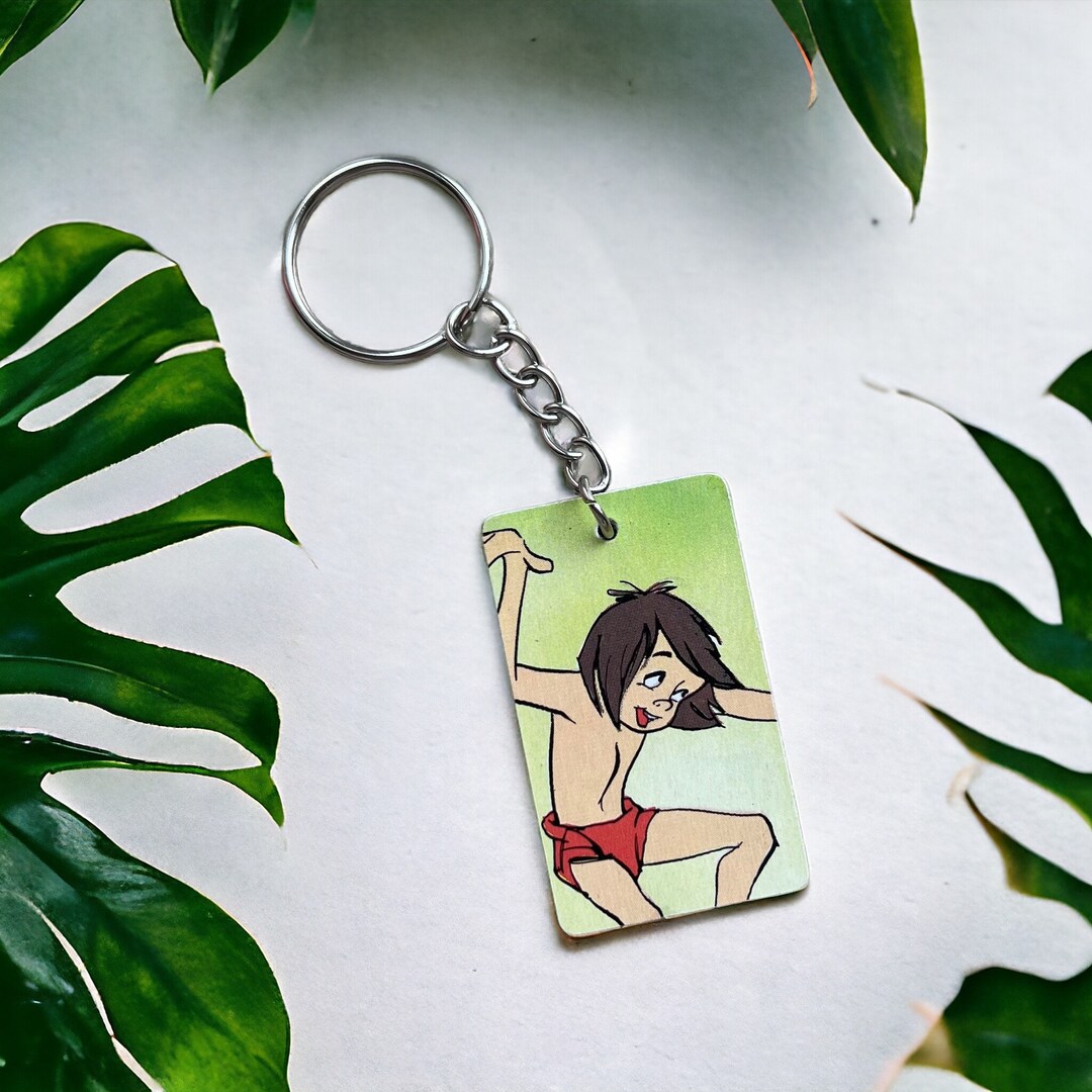 Upcycled Disney Jungle Book Wooden Keyring Key Fob Chain Bag Tag New ...