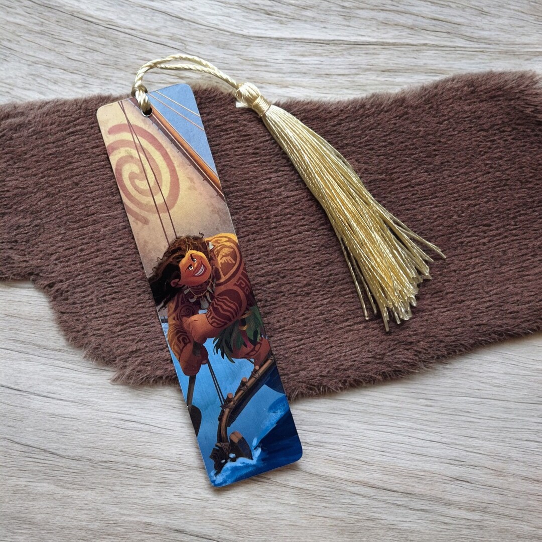 Upcycled Disney Book Moana Maui Wooden Bookmark Book Gift Christmas ...