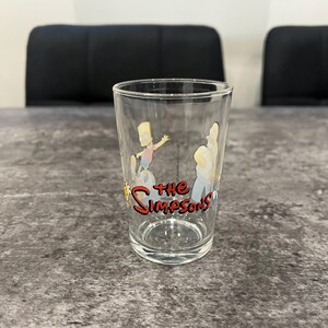 The Simpsons Glass Tumbler - Bart and Homer Drinking Glass Cup - Etsy
