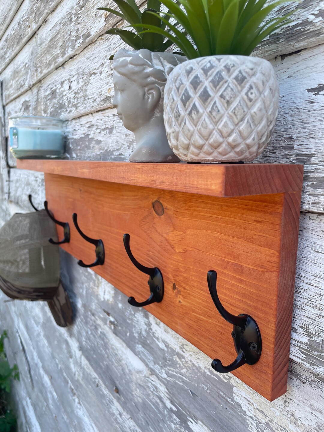 Entryway Coat Rack, Shelf With Coat Hooks, Housewarming Gift - Etsy