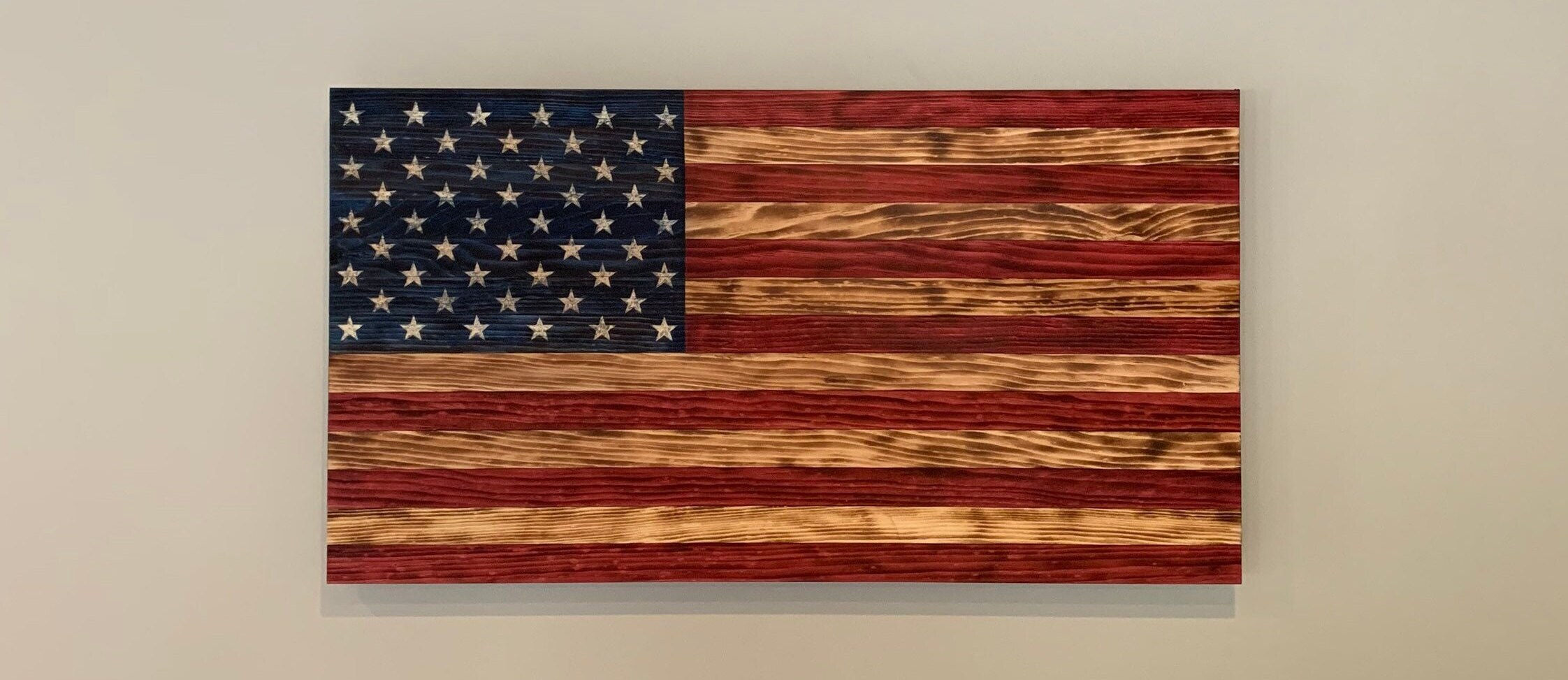 Wooden American Flag, Handmade Wood Flag, Rustic Wood American Flag ...