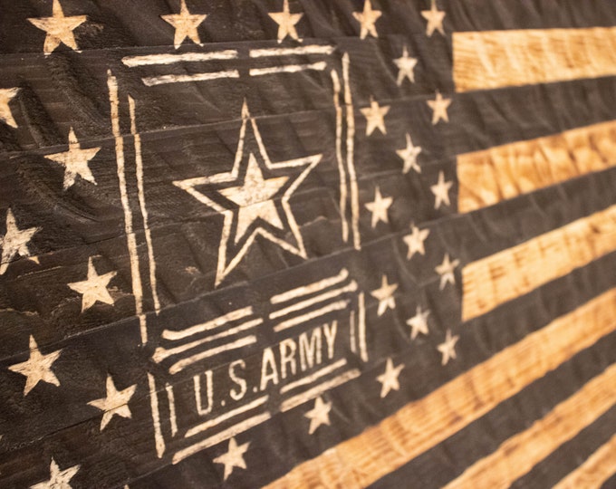 Wood Army Flag, Distressed Wooden American Flag, Rustic Wood Flag ...