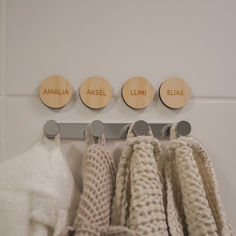 Personalized Bathroom Wooden Towel Sign: Custom Engraved Birch Plywood ...