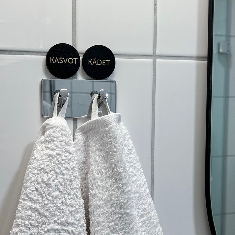 Personalized Bathroom Wooden Towel Sign: Custom Engraved Birch Plywood ...