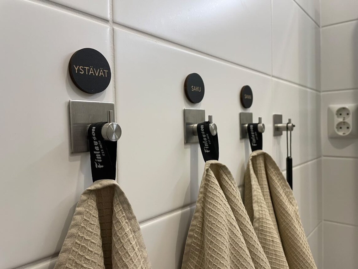 Personalized Bathroom Wooden Towel Sign: Custom Engraved Birch Plywood ...