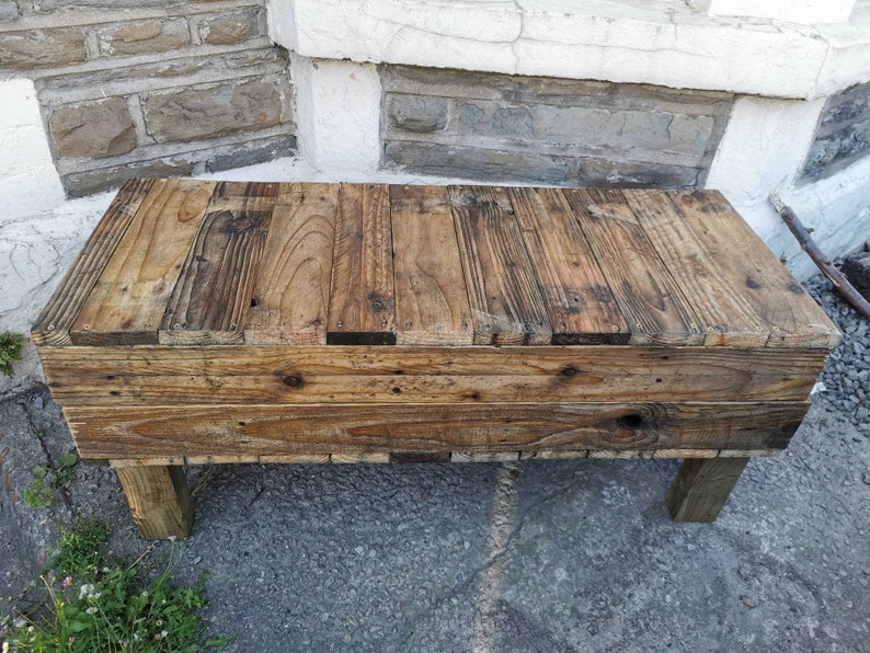 Pallet Bench With Storage Custom Made - Etsy