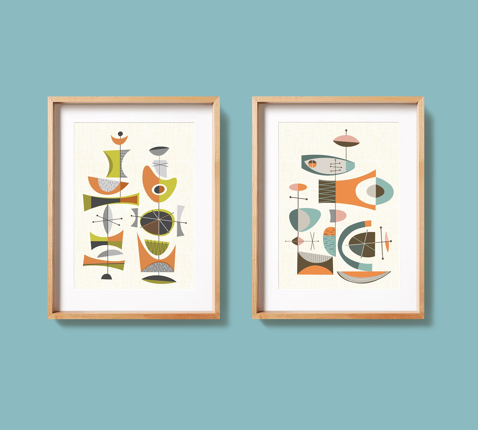 Mid Century Modern Art Print Atomic Modernist Wall Art Mid - Etsy