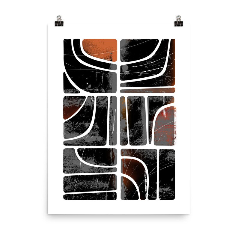 Mid Century Modern Art, Brutalist, Mid Century Art Print, Modernist ...