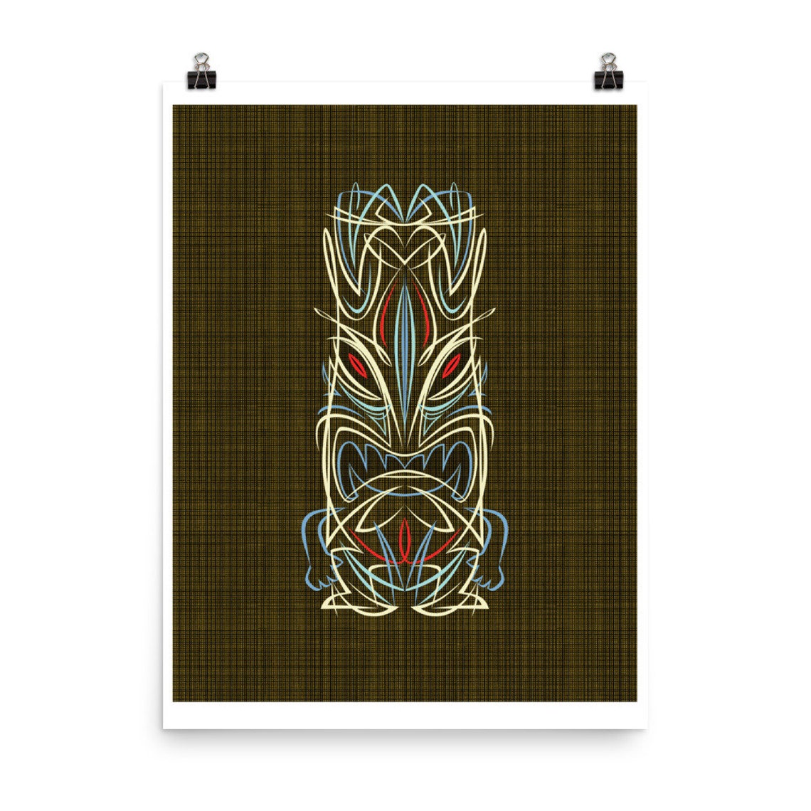 Tiki Wall Art Tiki Head Pinstripe Tiki Lounge Mid Century | Etsy