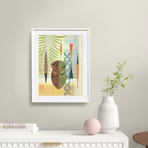 Tiki Wall Art, Mid Century Modern Wall Art, Tiki Bar Art, Polynesian ...