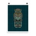 Pinstripe Tiki Head Art Print No. 3 Mid Century Modern Tiki - Etsy