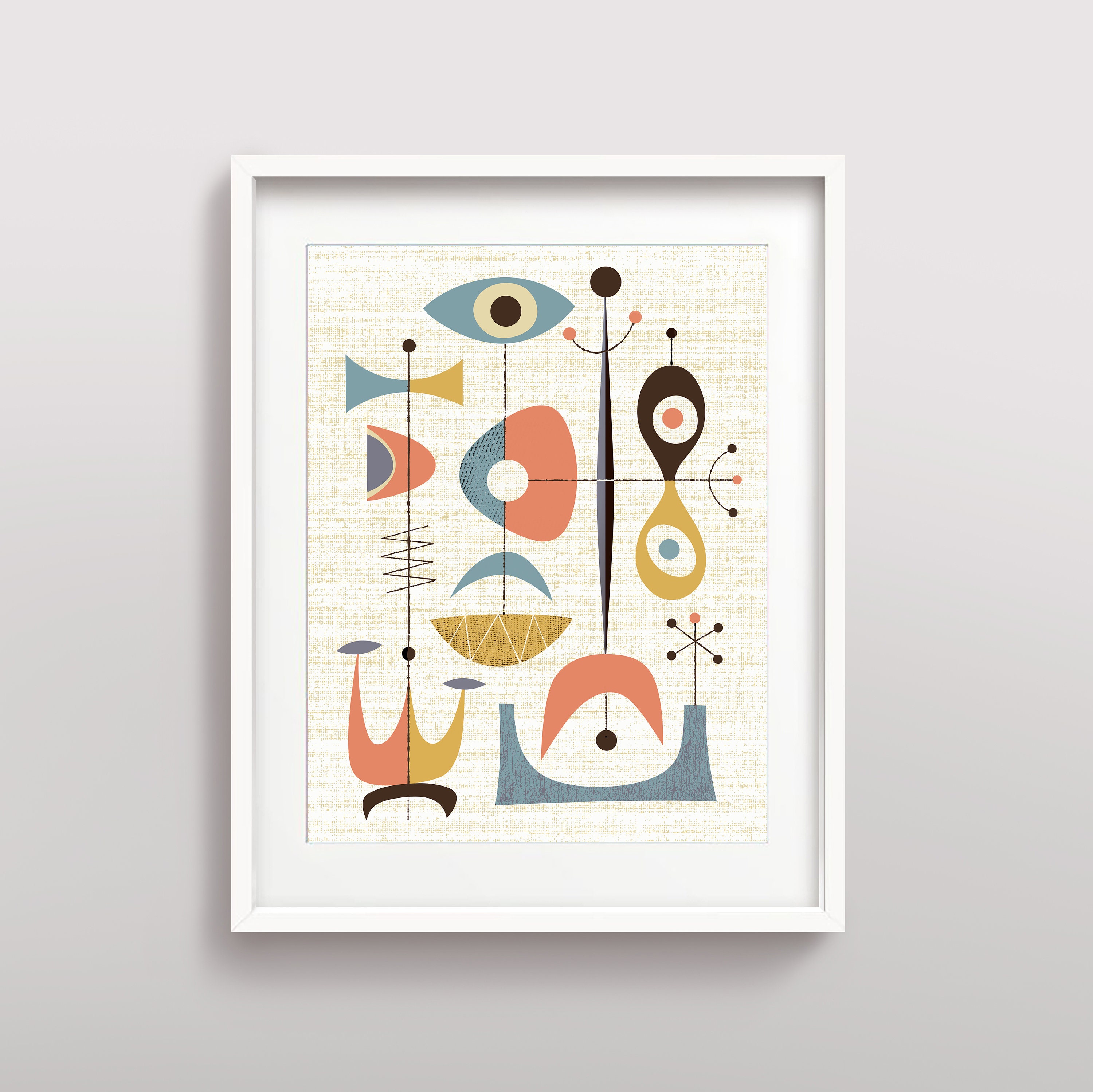 Mid Century Modern Art, Mid Century Atomic Art, Modernist Abstract Wall ...
