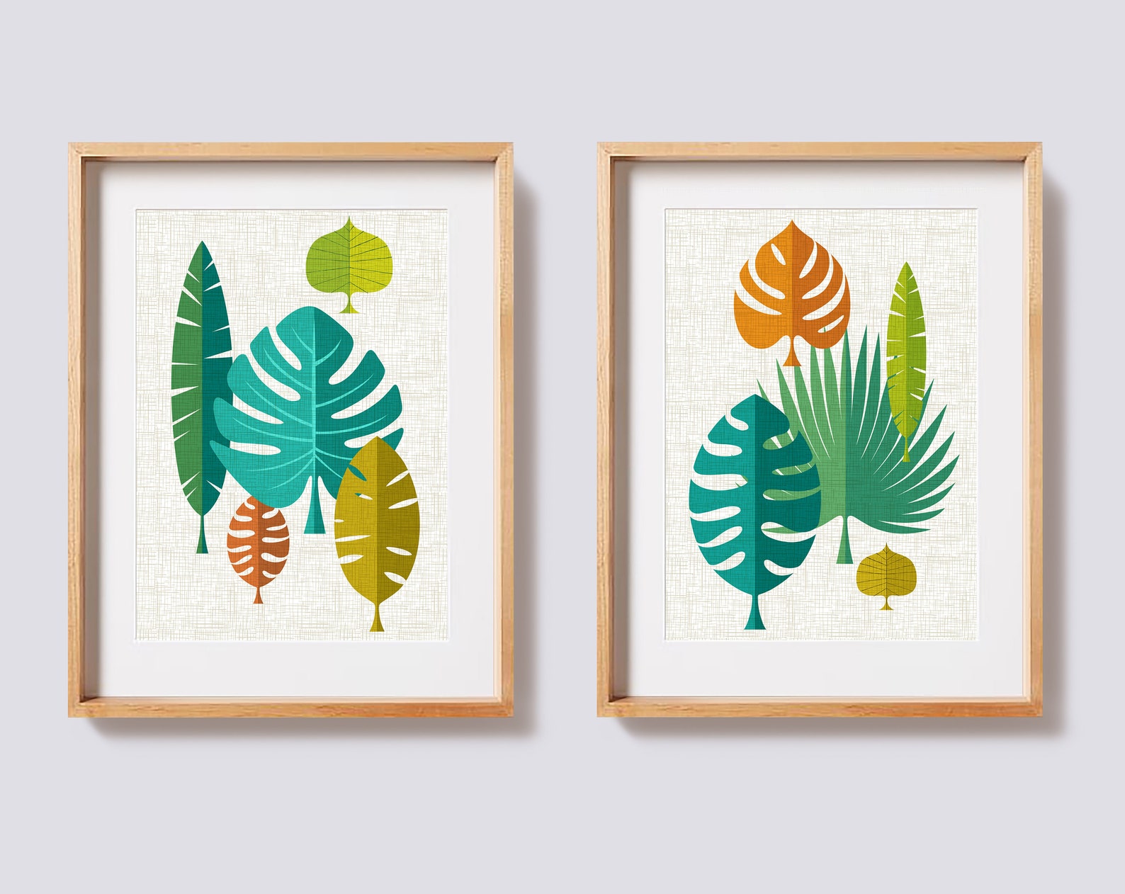Mid Century Wall Art, Tiki Art Print, Tiki Wall Art, Tropical Botanical ...