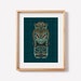 Pinstripe Tiki Head Art Print No. 3 Mid Century Modern Tiki - Etsy