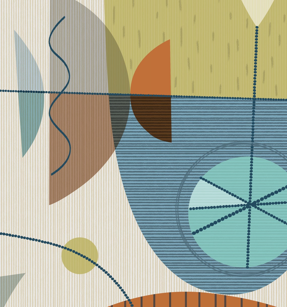 Mid Century Wall Art Atomic Art Print Modernist Art Mid | Etsy