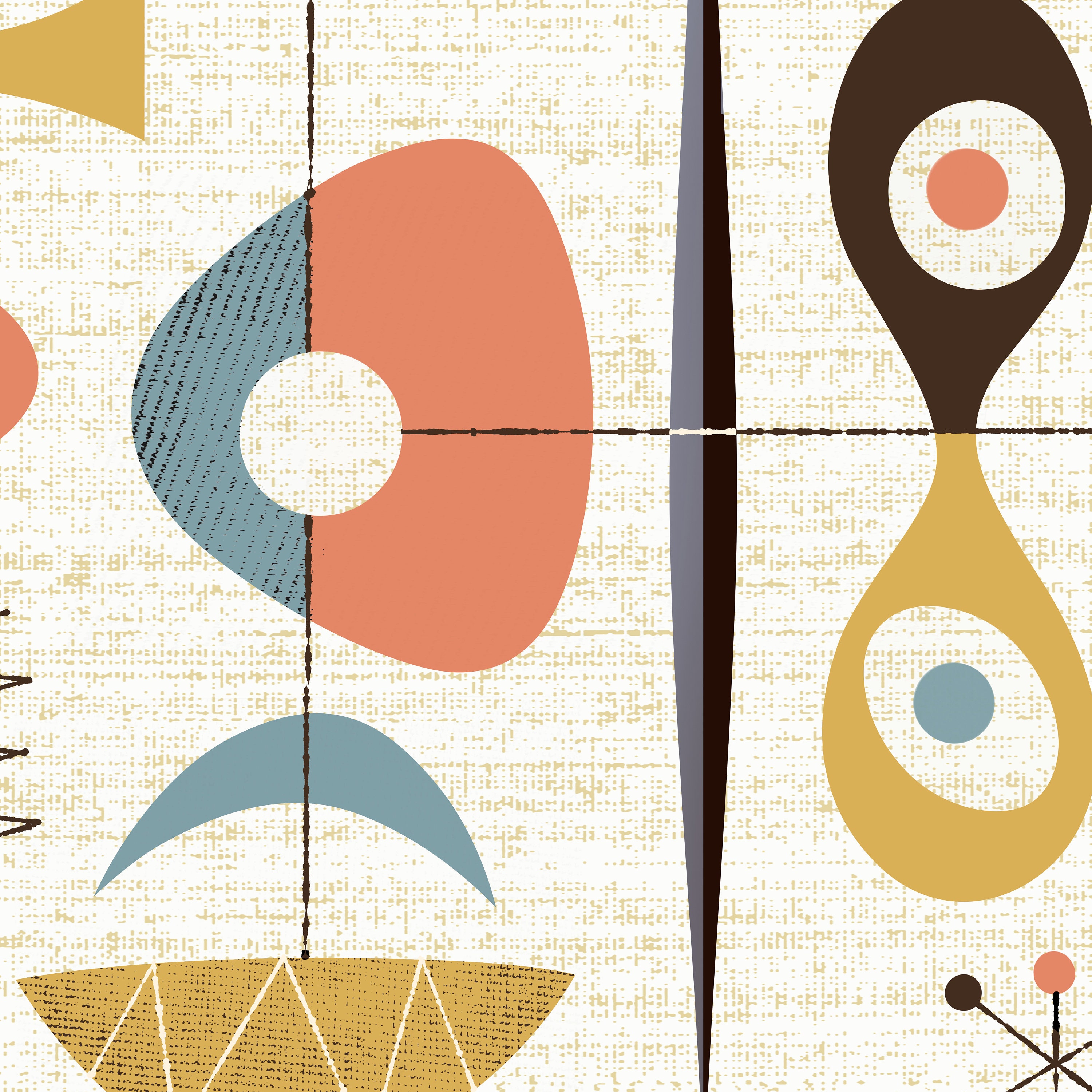 Mid Century Modern Art Mid Century Atomic Art Modernist | Etsy