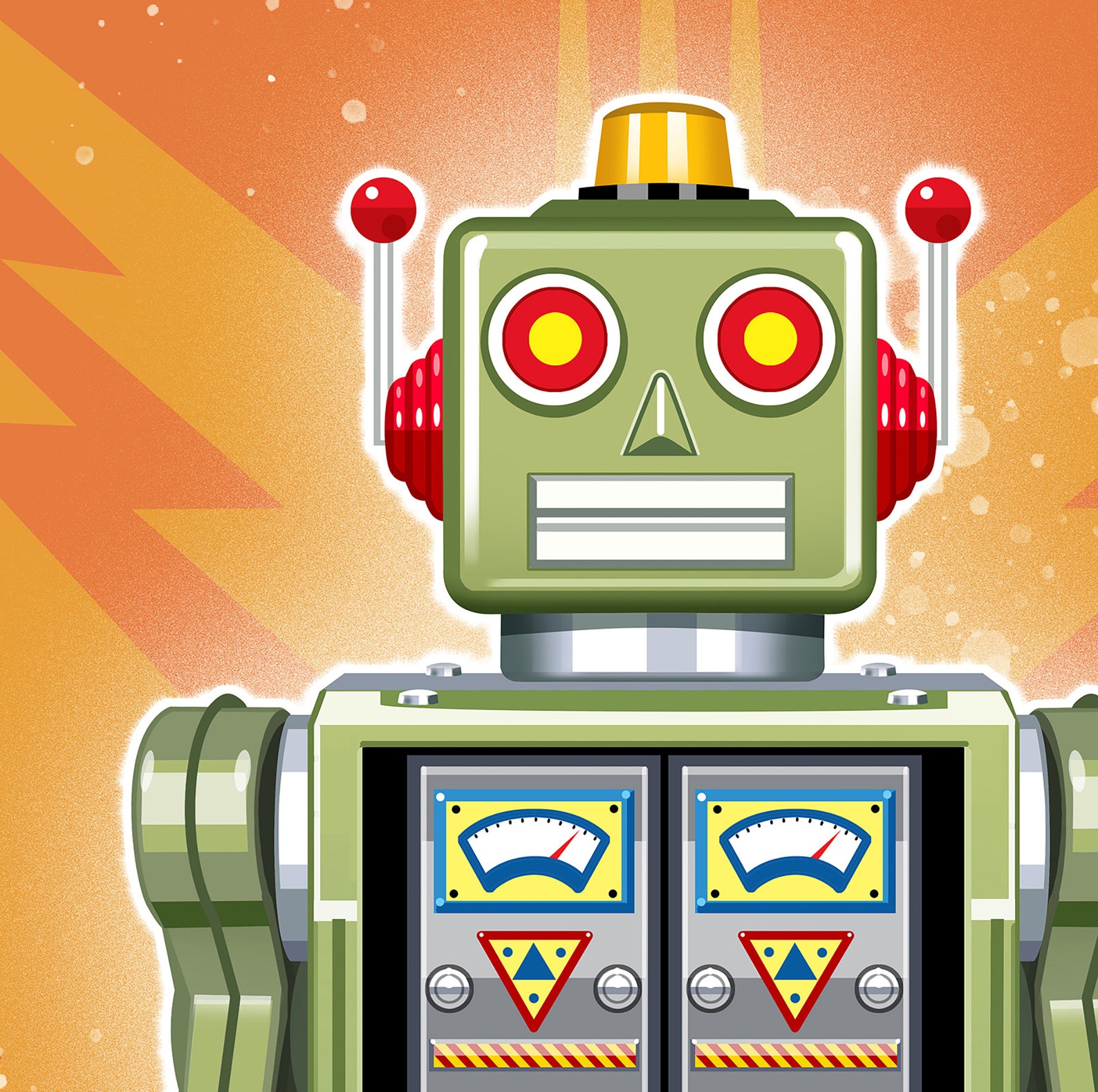 Vintage Toy Robot Art Print Mid Century Modern Toy Robot | Etsy