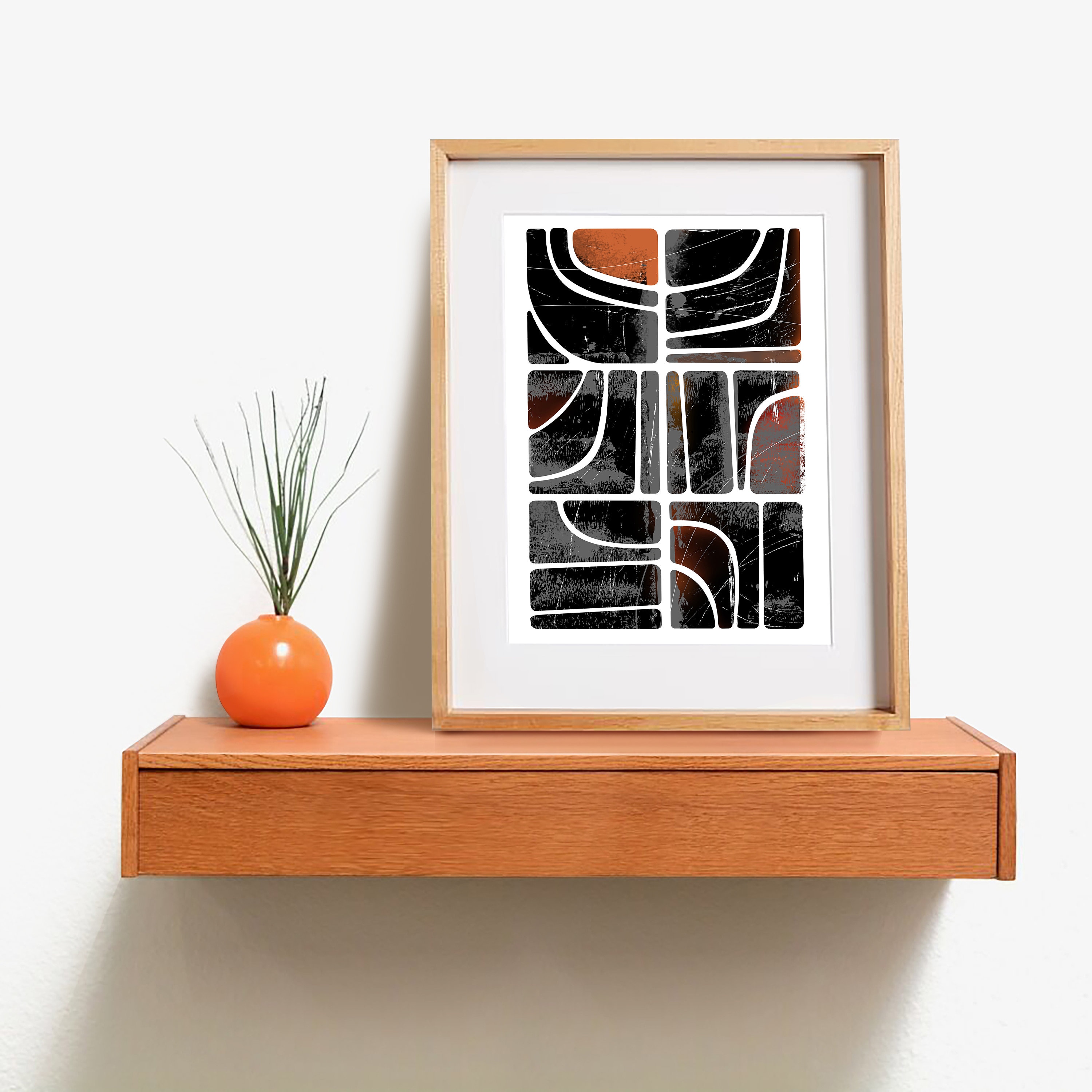 Mid Century Modern Art, Brutalist, Mid Century Art Print, Modernist ...