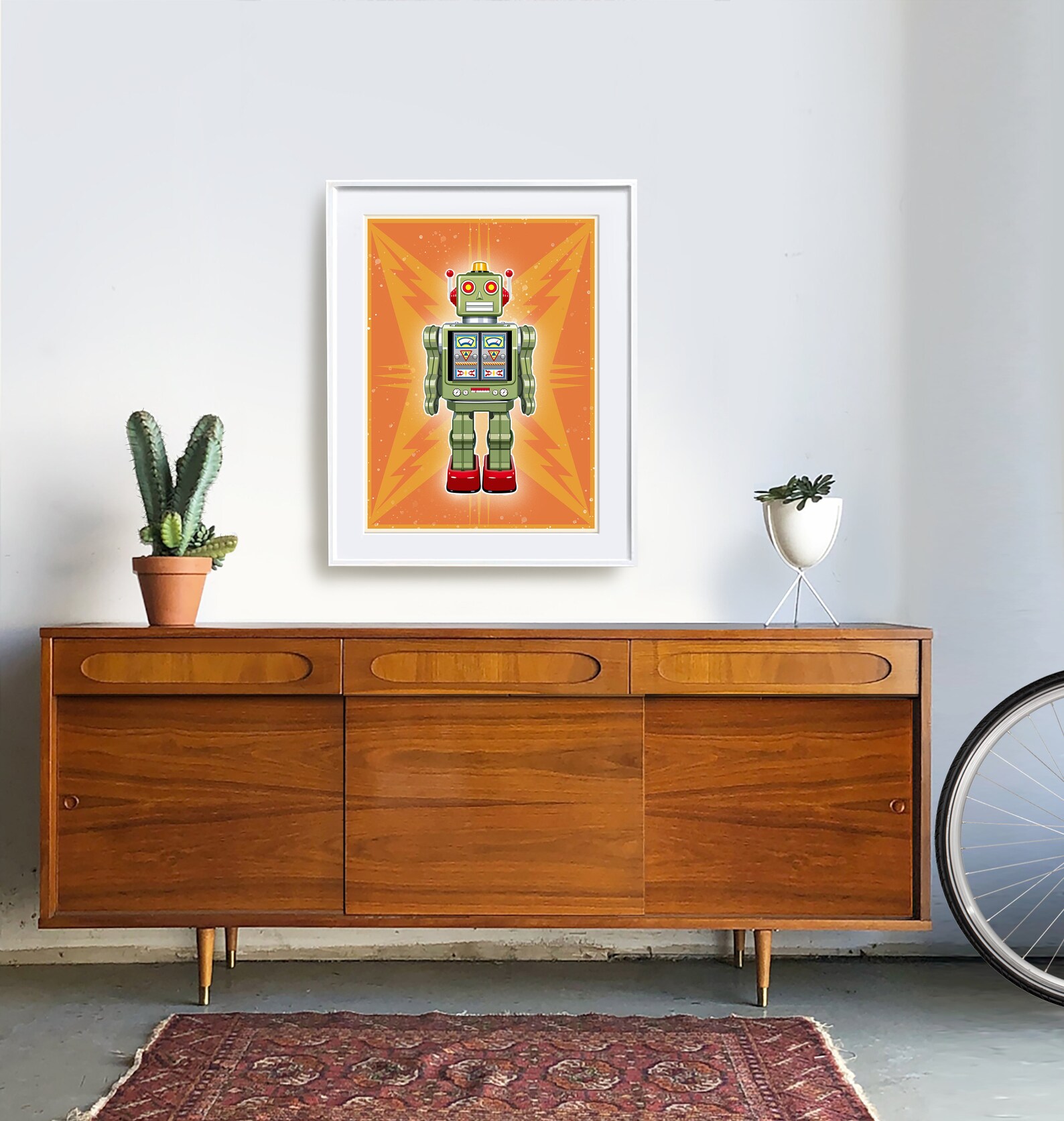 Vintage Toy Robot Art Print Mid Century Modern Toy Robot | Etsy