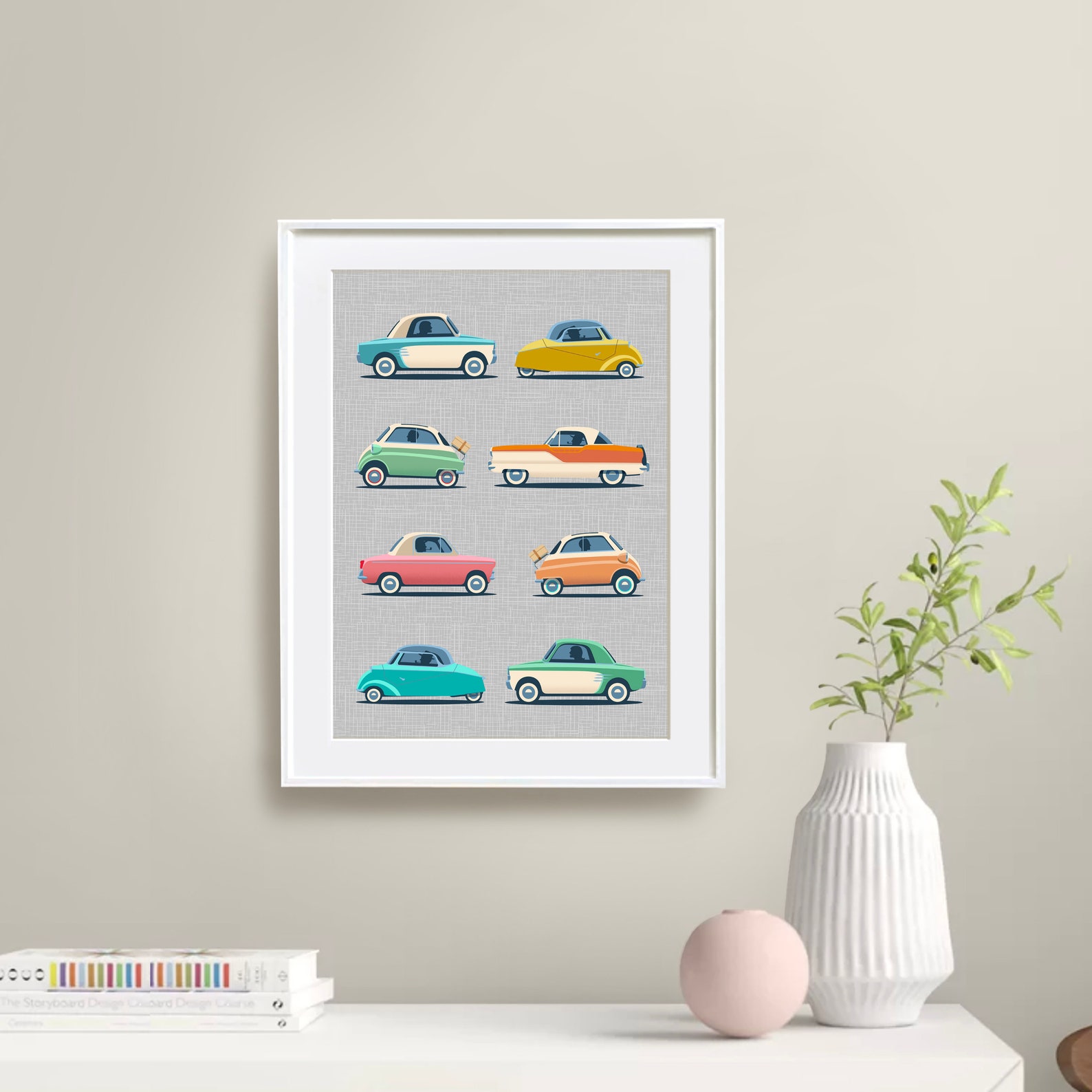 Vintage Micro Cars Wall Art Mid Century Modern Wall Art - Etsy