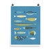 Mid Century Wall Art Scandinavian Fish Art Print Danish - Etsy