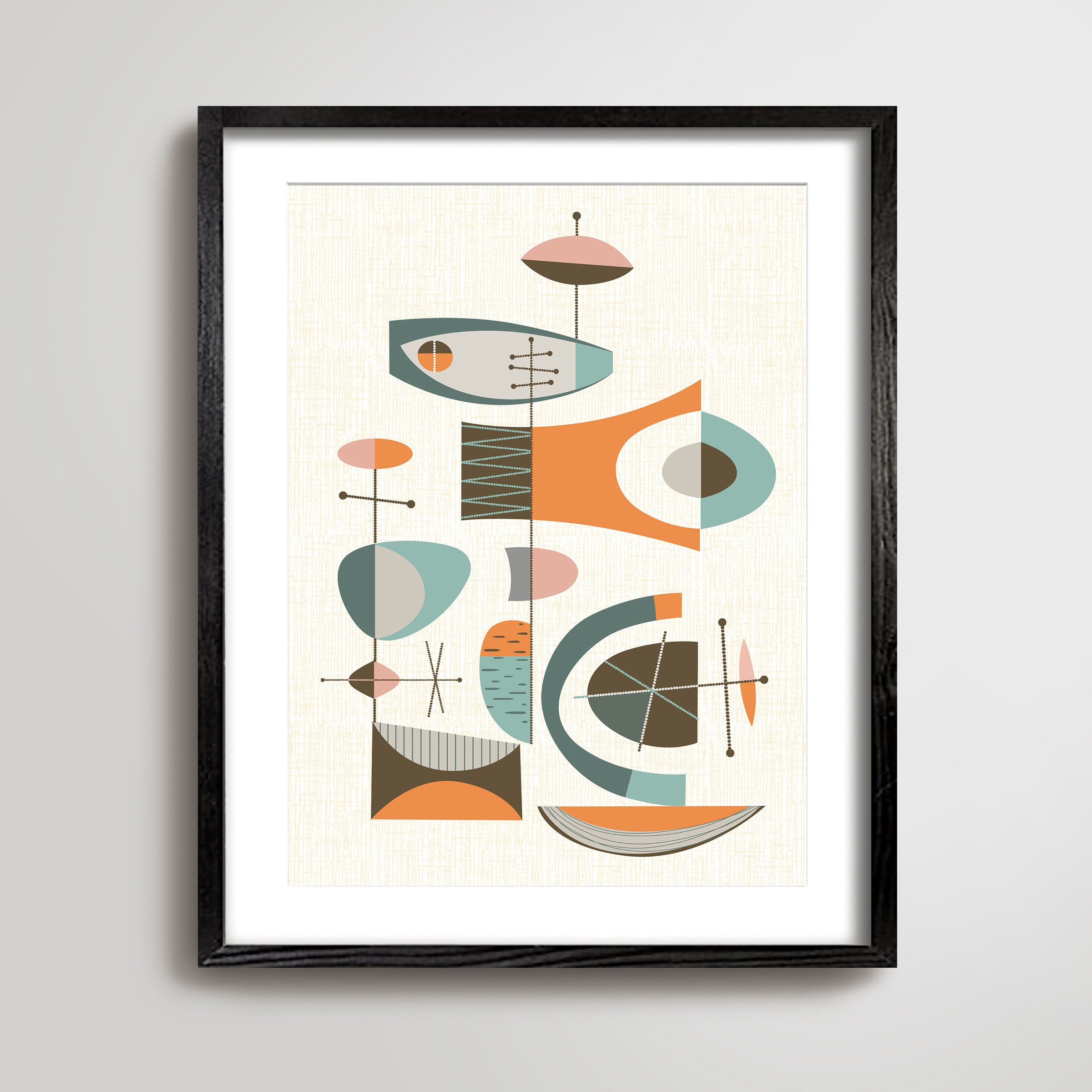 Mid Century Modern Art Print Atomic Modernist Wall Art Mid - Etsy