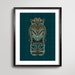 Pinstripe Tiki Head Art Print No. 3 Mid Century Modern Tiki - Etsy