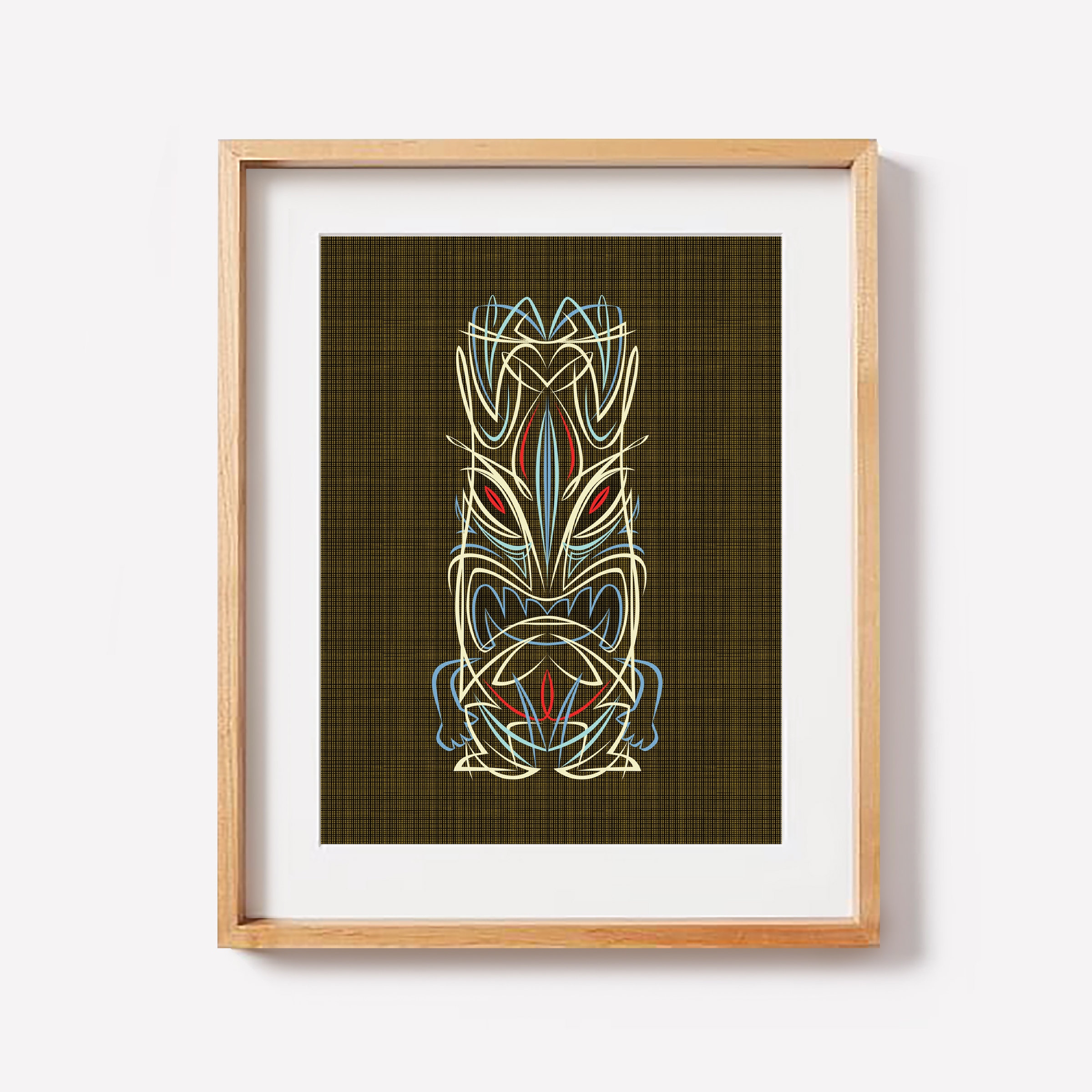 Tiki Wall Art Tiki Head Pinstripe Tiki lounge Mid Century | Etsy