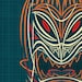Pinstripe Tiki Head Art Print No. 3 Mid Century Modern Tiki - Etsy