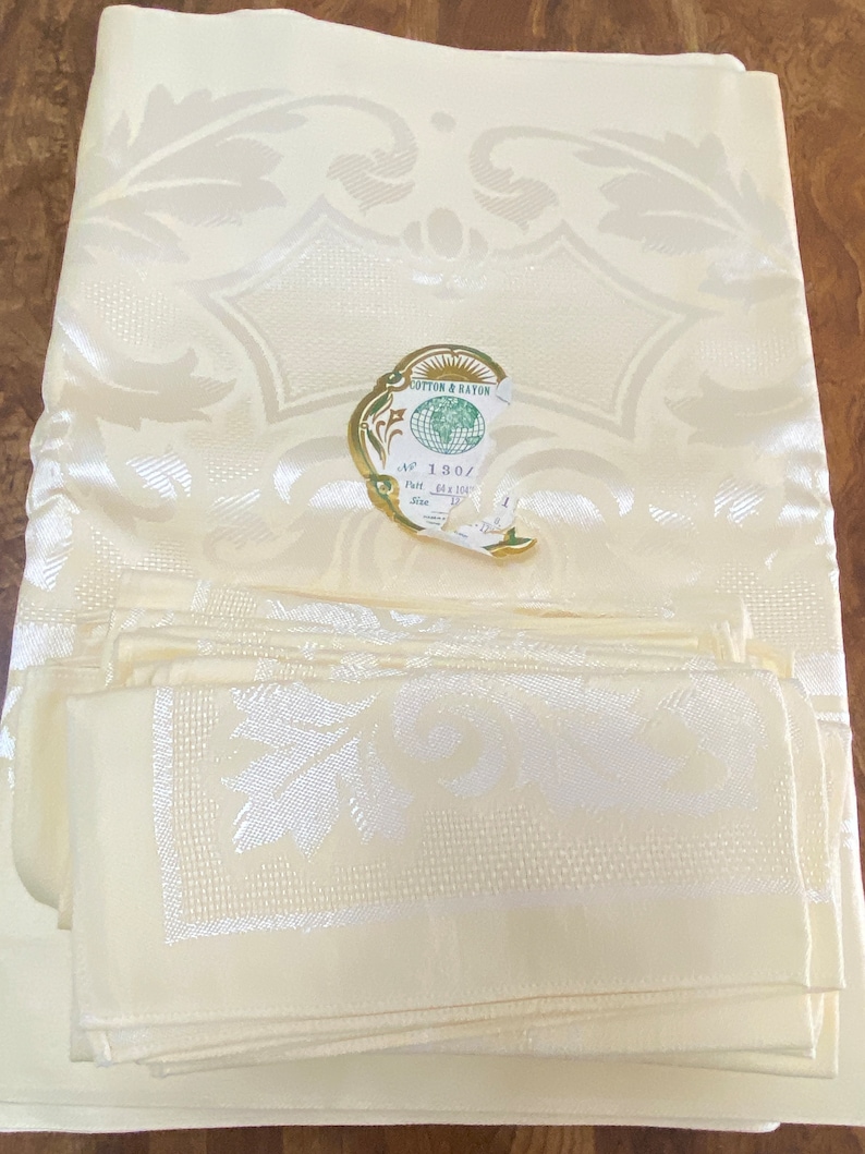 Belgian Table Linens Set Vintage YELLOW 13 Pcs 64