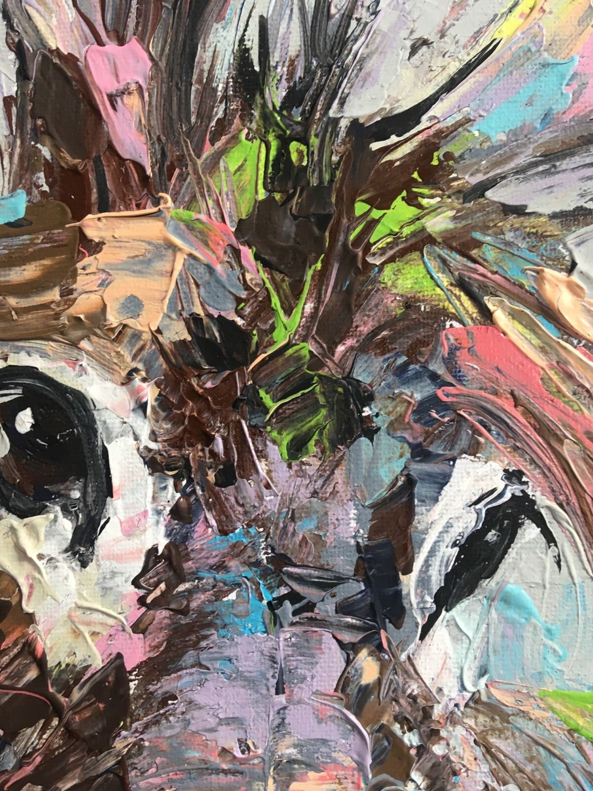 Original Picture Acrylic Painting Donkey Donkey Ia Portrait Donkey Face ...