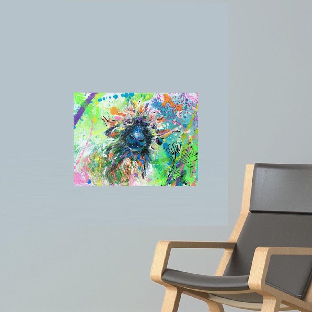 Original Picture Graffiti Sheep - Hand-painted Acrylic Painting Lamb ...