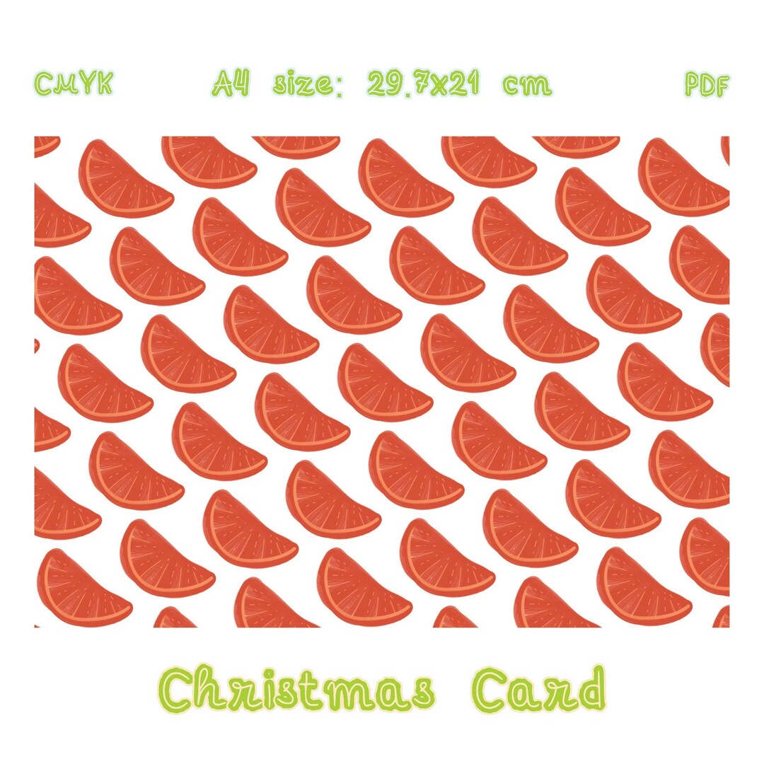 Printable Christmas Orange Greeting Card Instant Download Card - Etsy